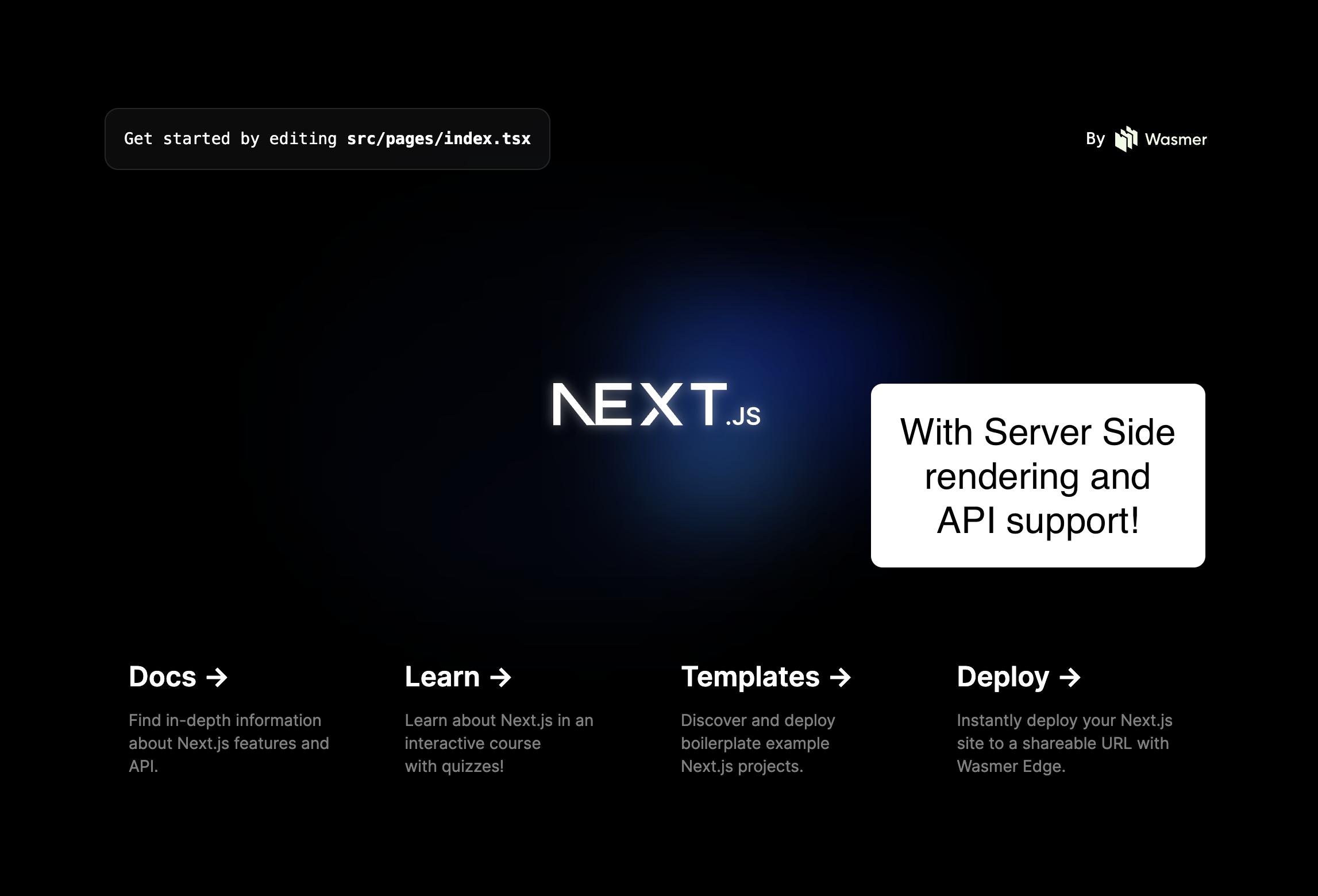 Next.js Starter · Wasmer