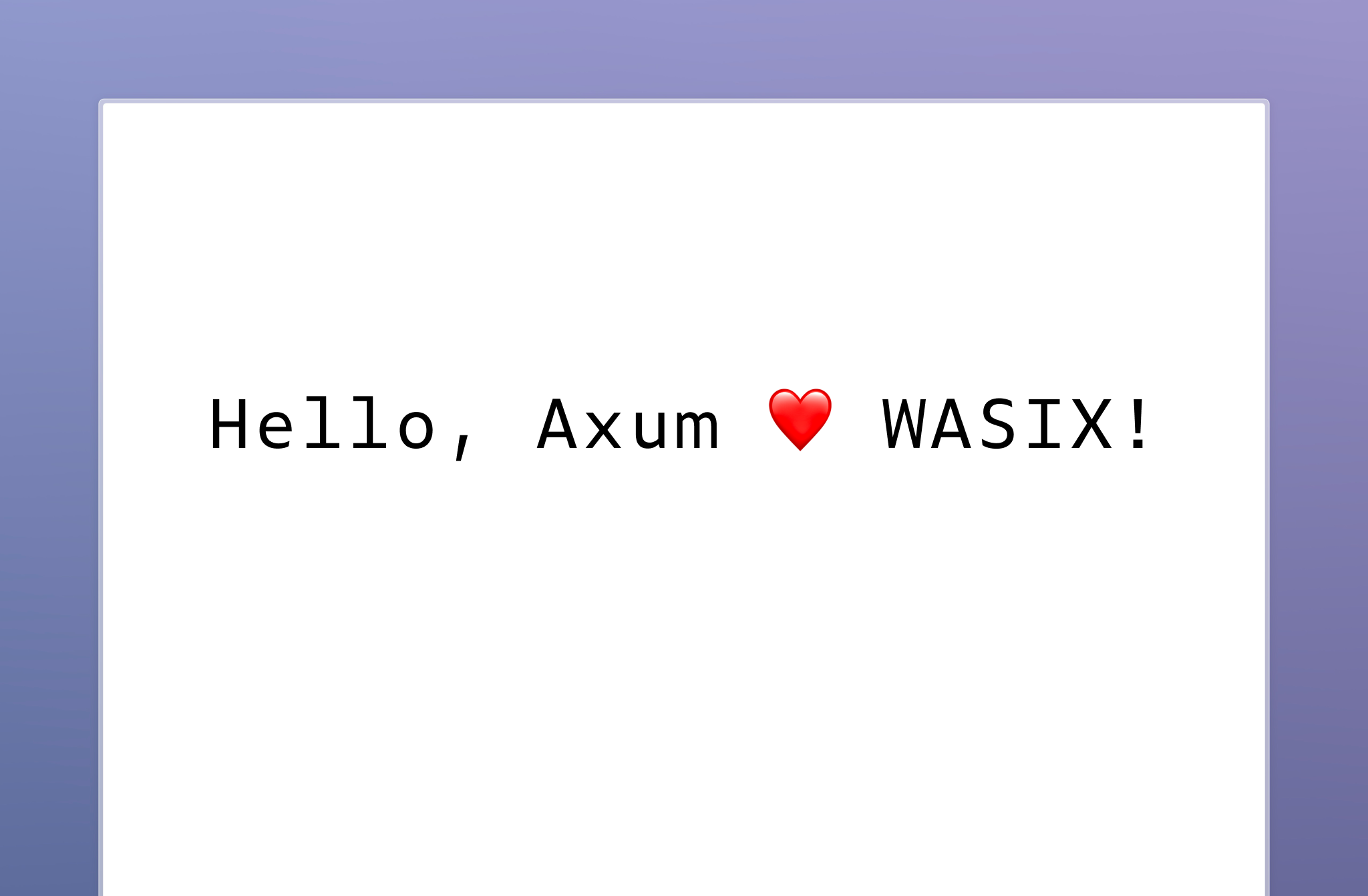 Axum Starter · Wasmer